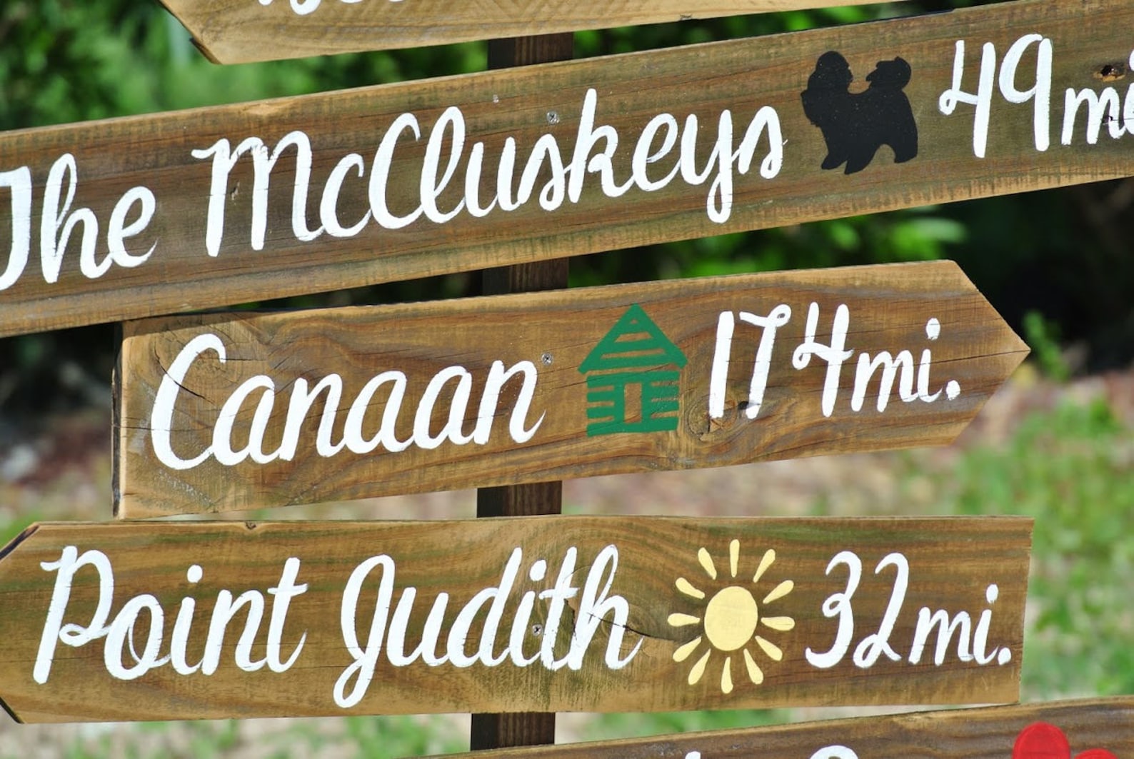 Family Directional Arrow Sign Post Mileage, Outdoor Backyard Decor ...