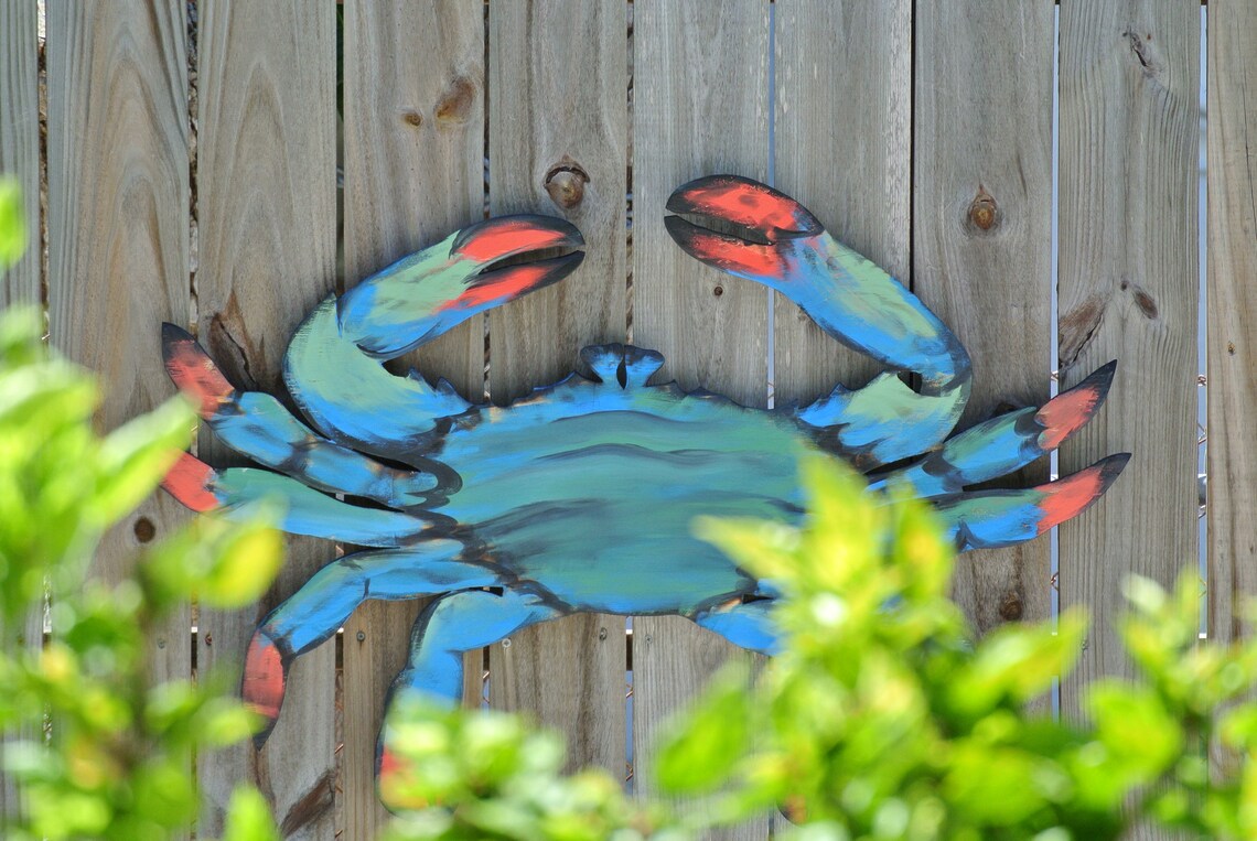 Large Wood Blue Crab Rustic Decor. Wall Art Family Gift Idea - Etsy