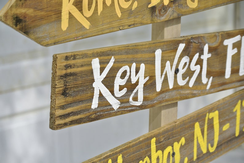 Personalized Directional Sign for Home, Family Names and Mileage ...