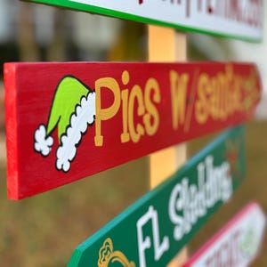 Christmas Directional Sign Arrows, Holiday Market Direction Sign Wood ...