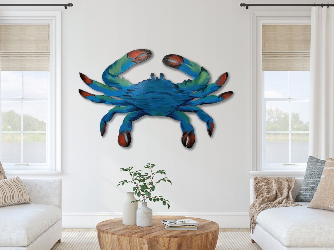 Large Wood Blue Crab Rustic Decor. Wall Art Family Gift Idea - Etsy