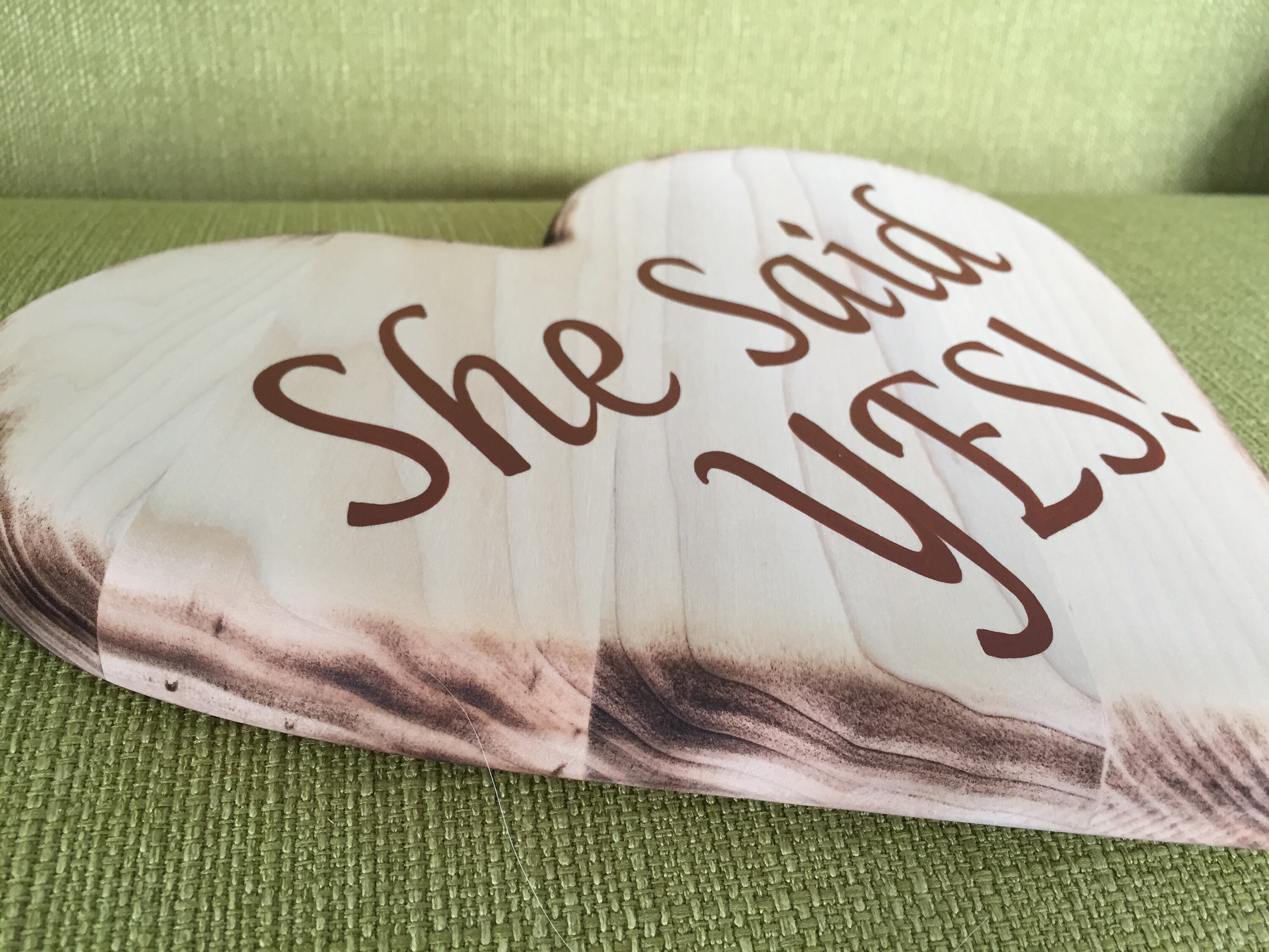 He asked She said Yes engagement wood sign. Gift photo props, Wooden ...