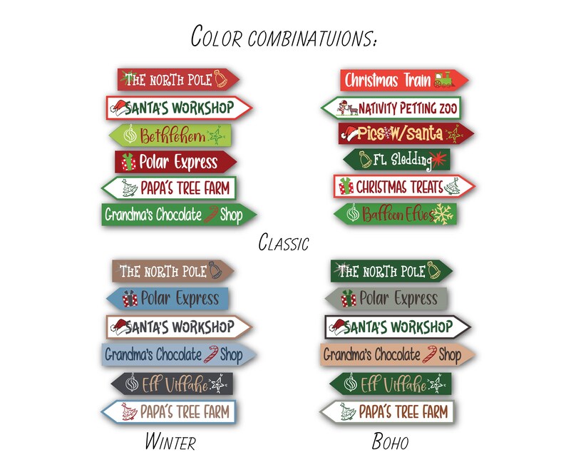 Christmas Direction Sign, Party Directional Sign Post Free Standing ...