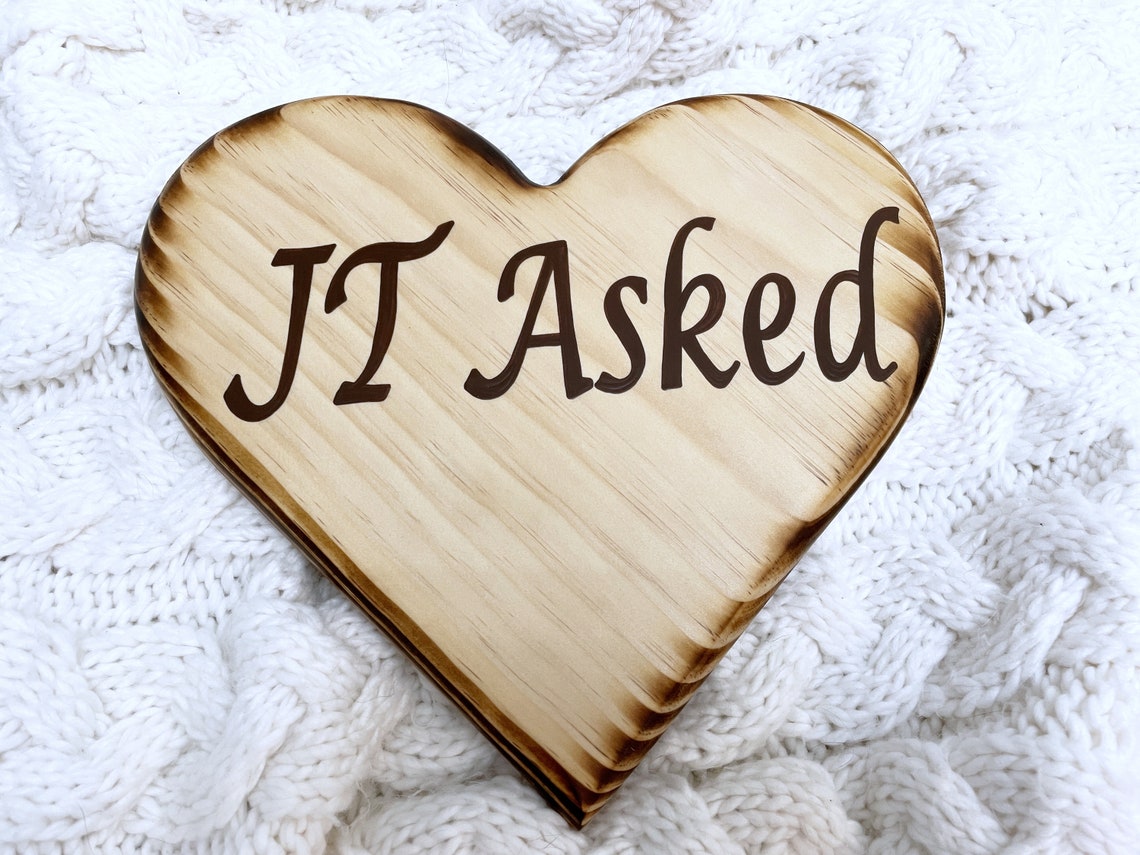 He Asked She Said Yes Proposal Signs Hearts With Names - Etsy