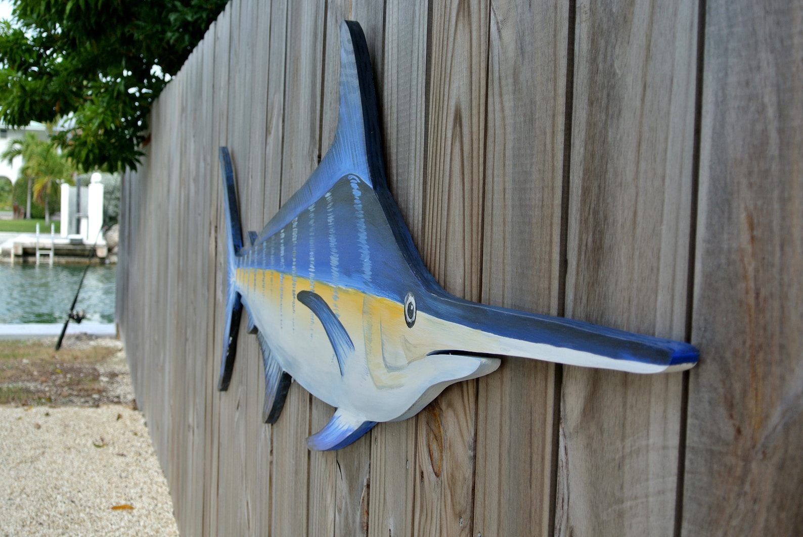 Large Blue Marlin Wood. Pool Deck Decor. Fisherman Gift for - Etsy