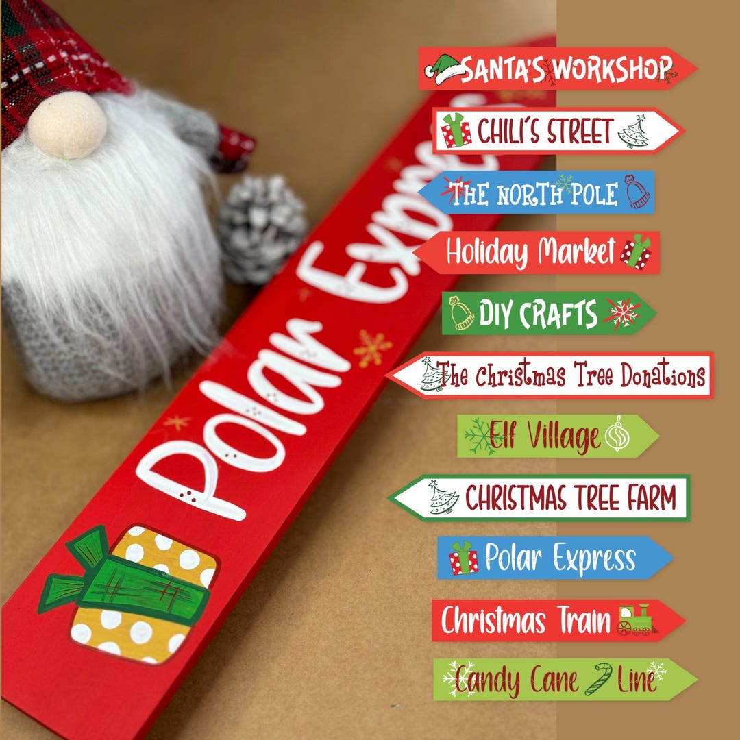 Christmas Directional Arrows Signs, Personalized Holiday Decor Gift for ...