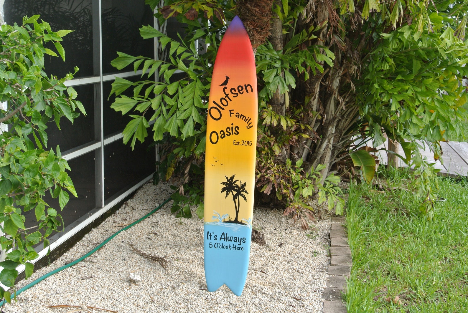 Personalized Surfboard Decor. Outdoor Surfboard Wood Sign. - Etsy