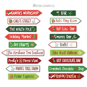 Christmas Directional Sign Arrows, Holiday Market Direction Sign Wood ...