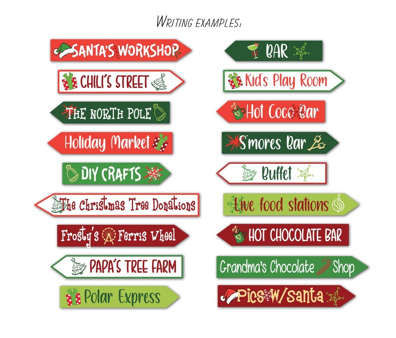 Christmas Directional Sign Arrows, Holiday Market Direction Sign Wood ...