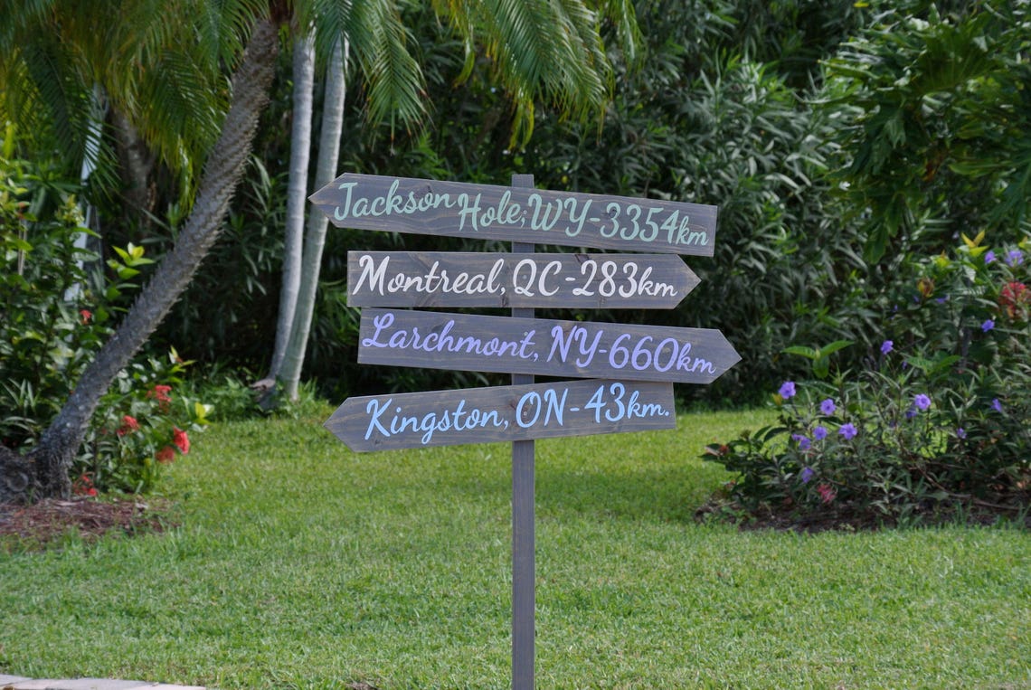Directional Sign Post Outdoor Mileage Sign Garden Decor. - Etsy