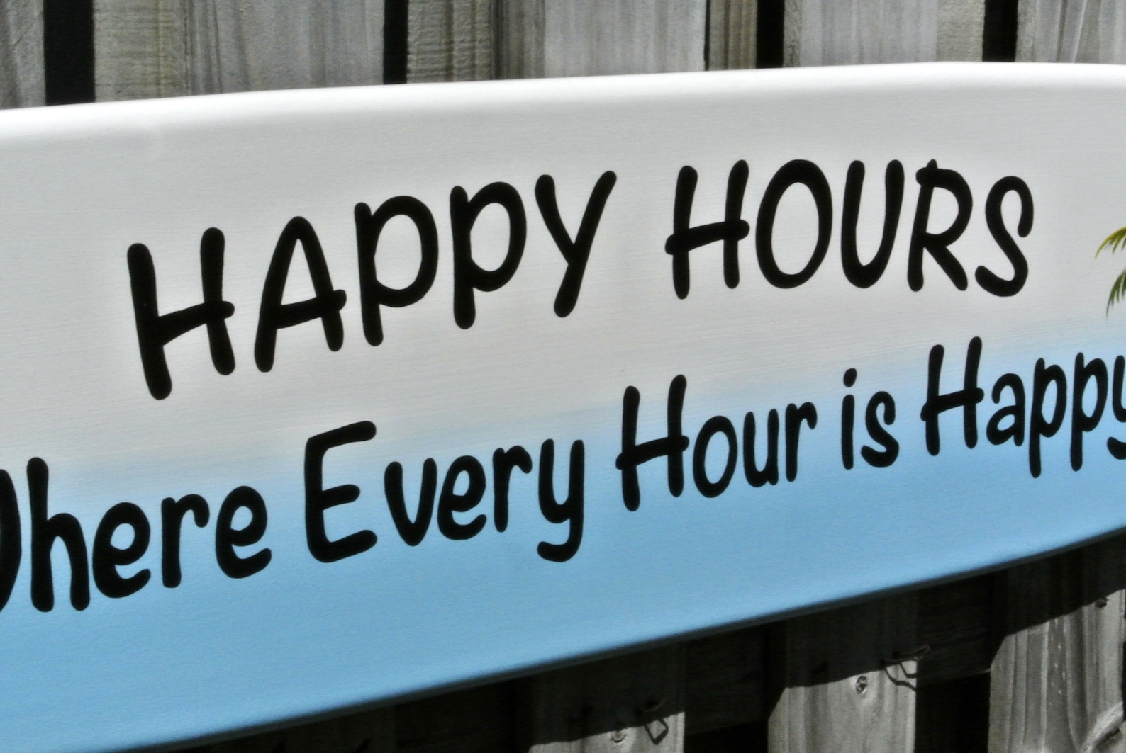 Happy Hour Sign. Surfboard Decor for Beach House, Pool Deck Outside ...