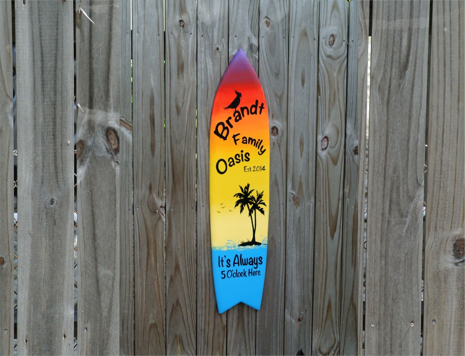 Personalized Surfboard Decor. Outdoor Surfboard Wood Sign. Family Gift ...