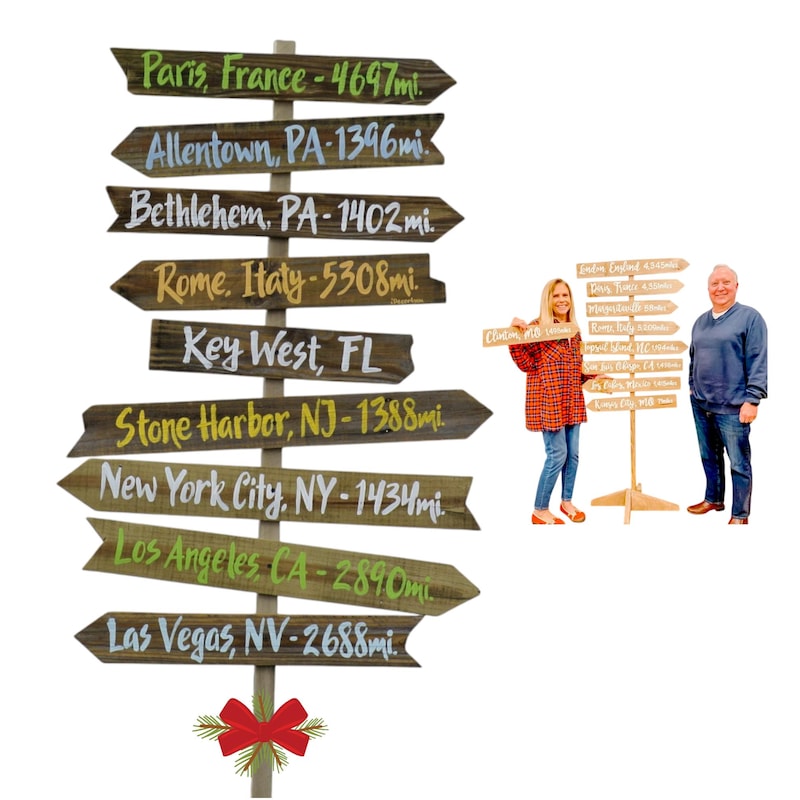 Mileage Sign Post - Etsy