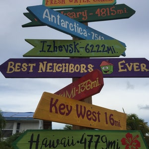 Directional Signs Mileage Arrows Personalized, Outdoor Home Decor ...