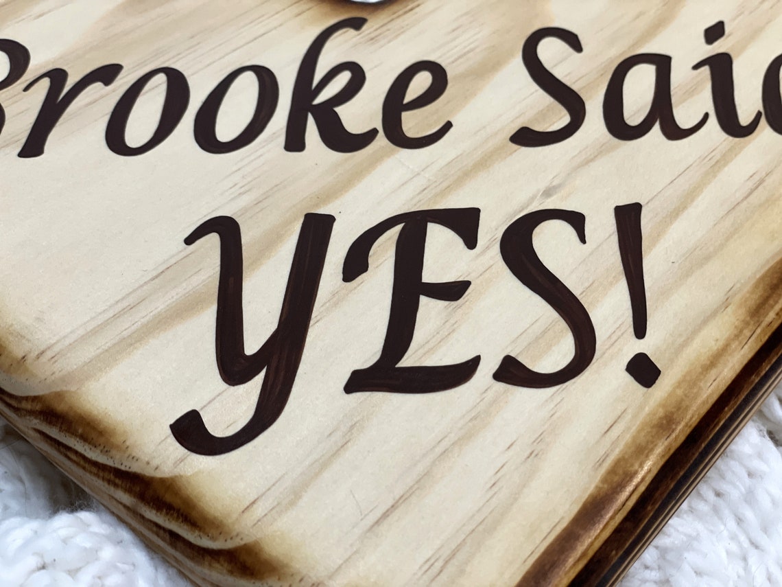 He Asked She Said Yes Proposal Signs Hearts With Names - Etsy