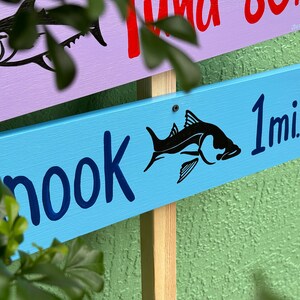 Fisherman Directional Sign Personalized Gift for Dad, Outdoor Direction ...