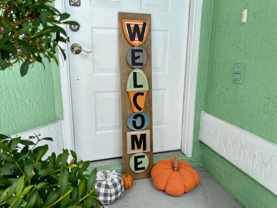 Fall Welcome Sign Porch Decor for Front Door Wooden Welcome - Etsy