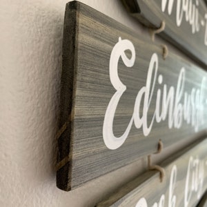 Wood Directional Signs on the Rope. Gift for Mom. Rustic Directional ...