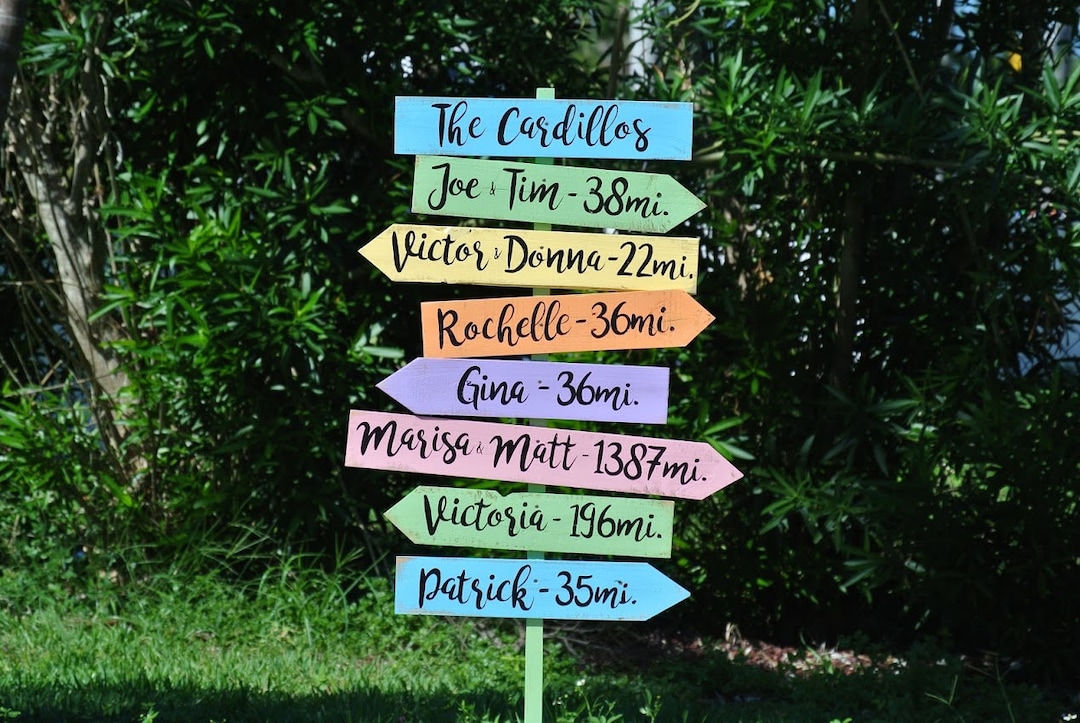 Personalized Family Name Directional Sign Post for Yard, Christmas Gift ...