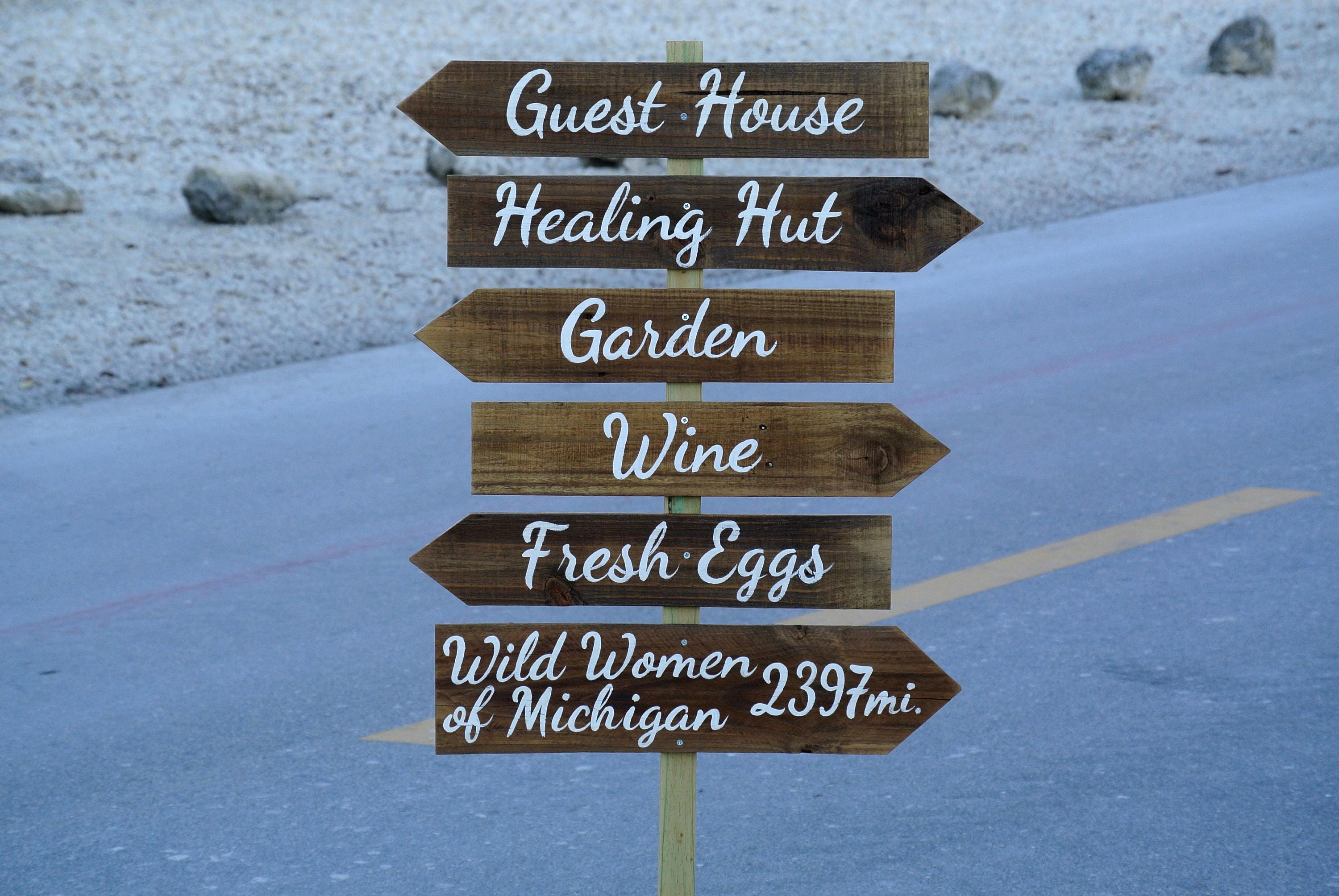 Guest House Destination Signs, Wooden Hotel decor, Garden/Beach sign ...