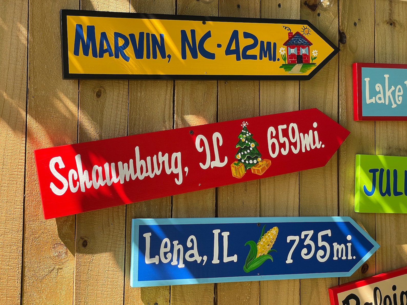 Personalized Hand Painted Directional Signs, Outdoor Decor Destination ...