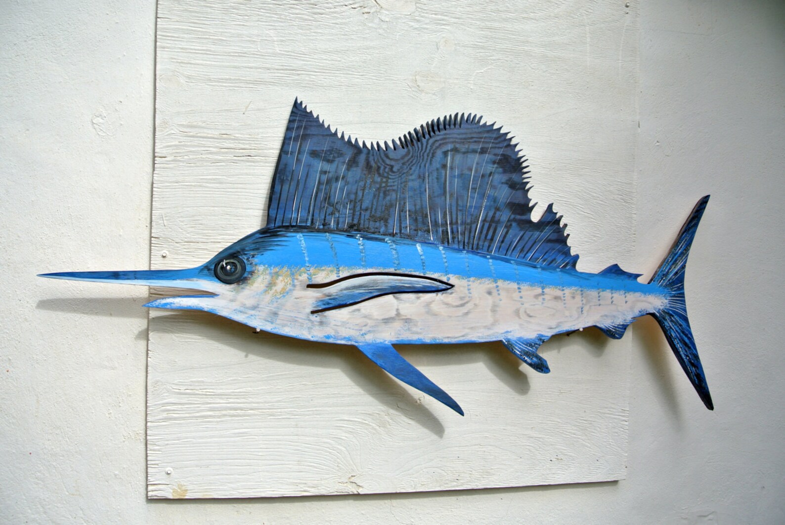 Wood Blue Marlin Wall Art. Wooden Decor Outdoor. Blue Marlin - Etsy