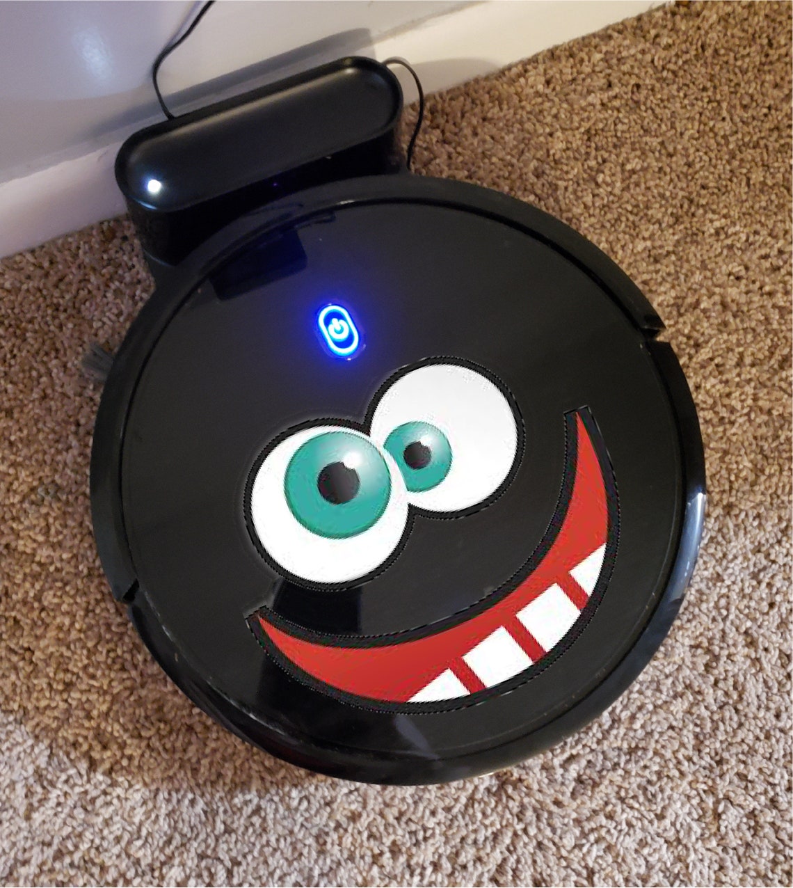 Crazy Funny Face Sticker Decal for Robot Vacuum Cleaner. Custom ...