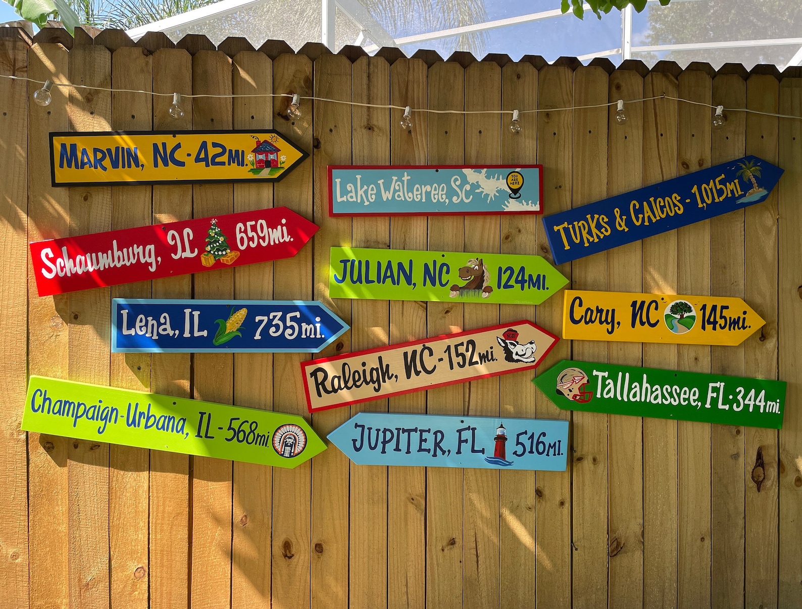 Personalized Hand Painted Directional Signs, Outdoor Decor Destination ...