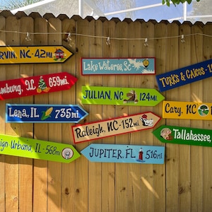 Family Directional Signs Personalized Home Decor Gift, Direction Arrows ...