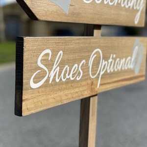 Country Wedding Decor Directional Sign, Boho Style, Shoes Optional Sign ...