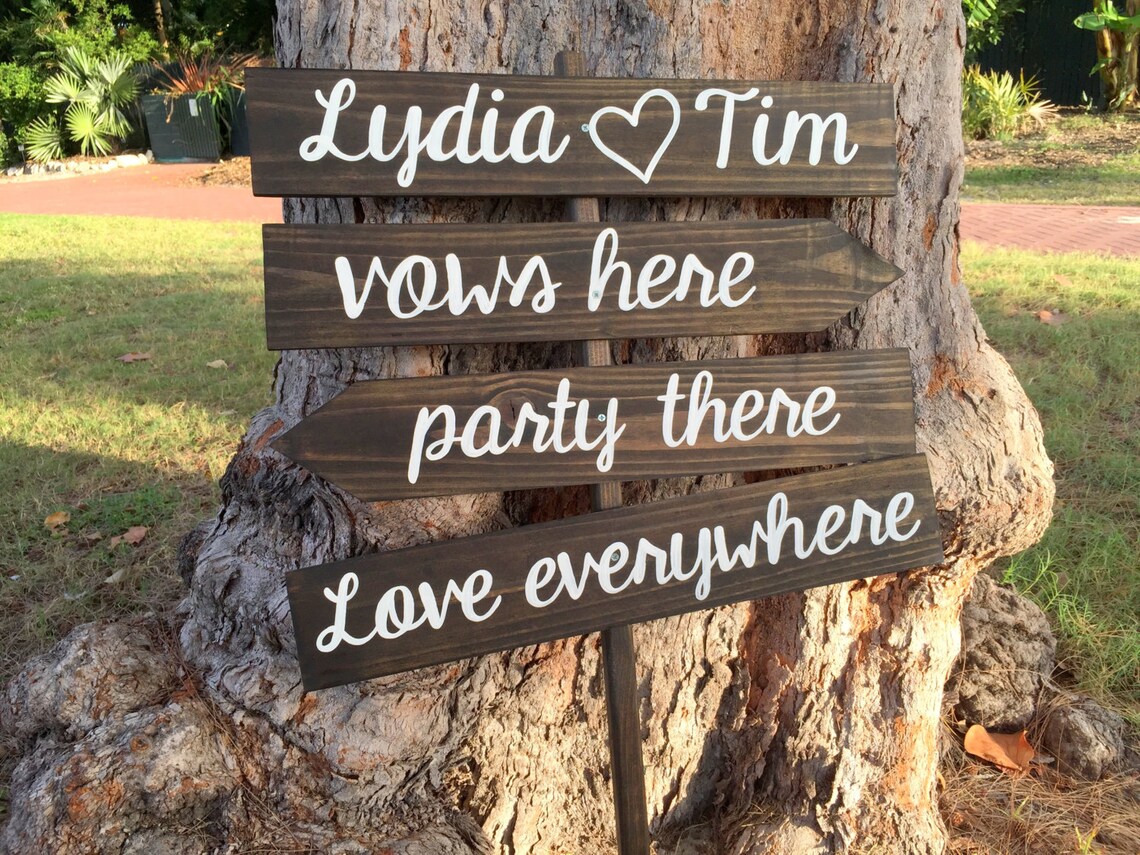 Beach Wedding Sign. Rustic Wedding Decor. Vows Here Party | Etsy