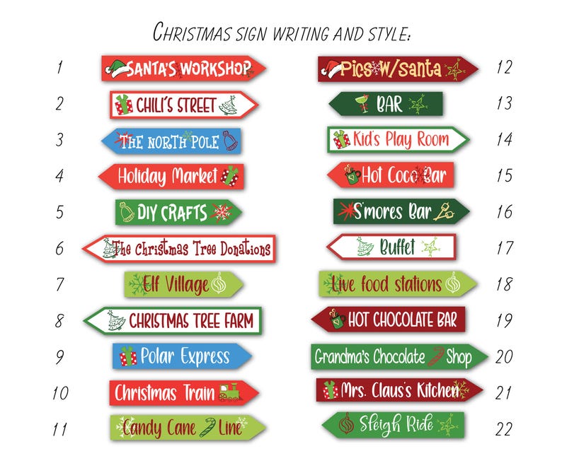 Christmas Directional Arrows Signs, Personalized Holiday Decor Gift for ...