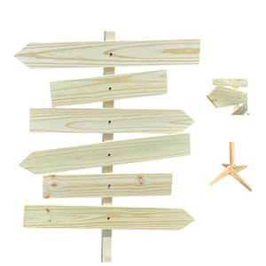 Blank Directional Sign Post Wood, DIY Project Ready, Unfinished Arrow ...