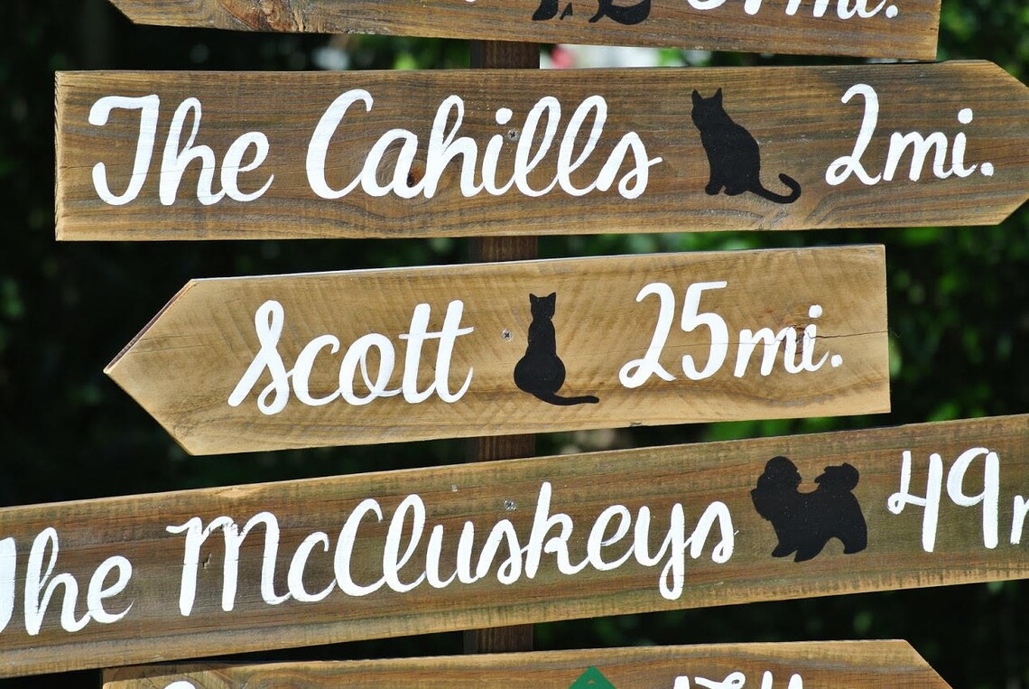 Our Family Rustic Directional Sign. Parents Gift. Garden Decor for New ...