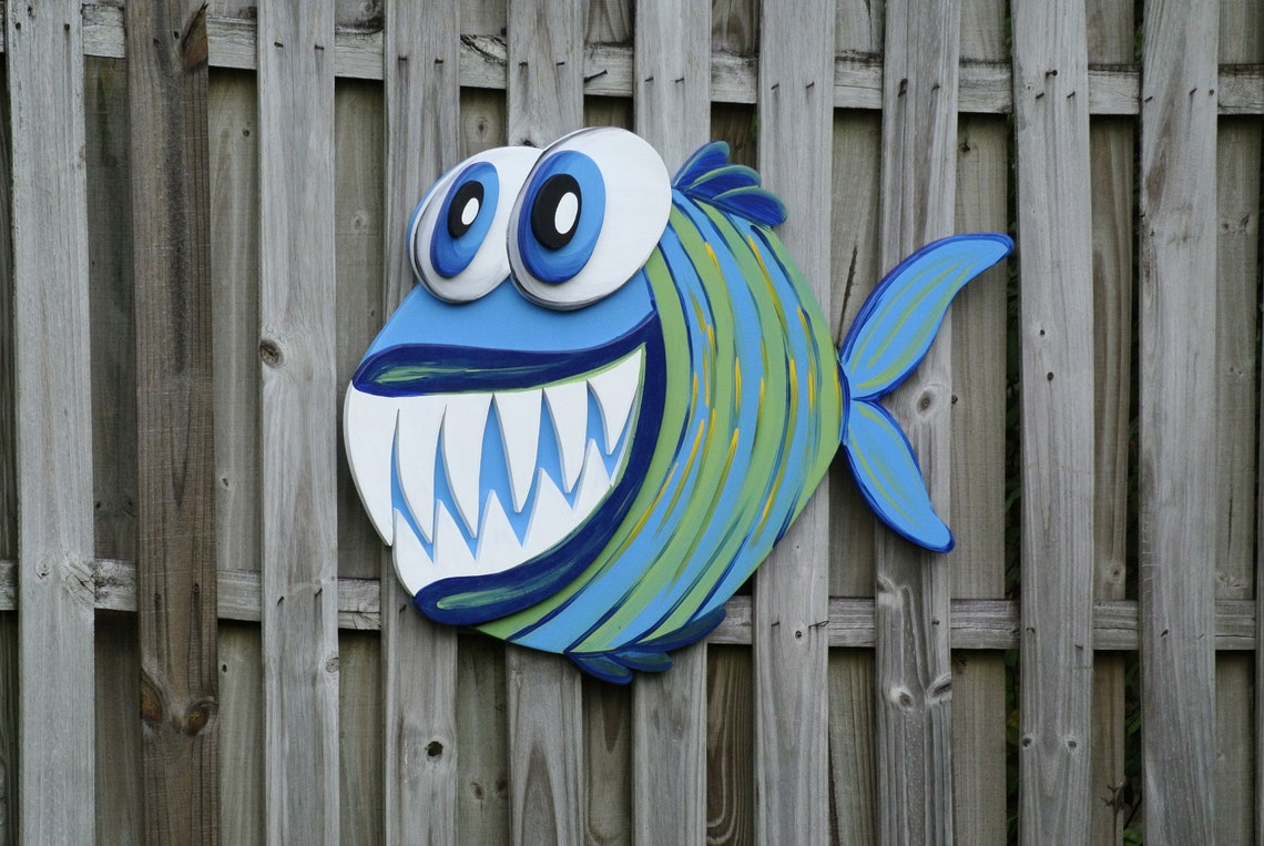 Angler Fish Wall Art 3D Layered Fish Wood Sign Modern Decor. | Etsy