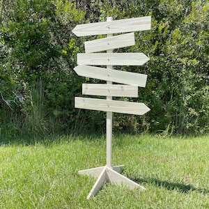 Stained Direction Sign Post Free Stand, DIY Ready Arrows. Event ...