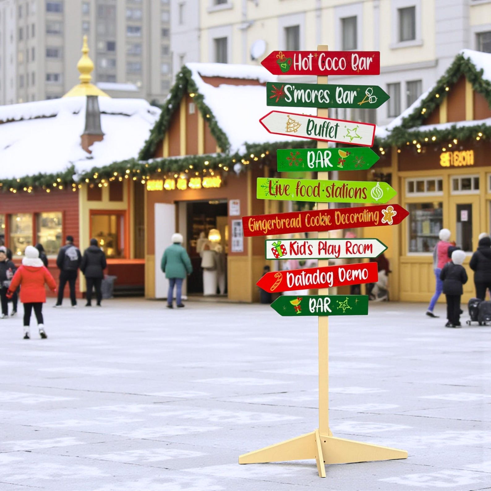 Christmas Direction Sign, Party Directional Sign Post Free Standing ...