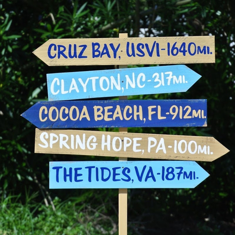 Mileage Sign Post - Etsy