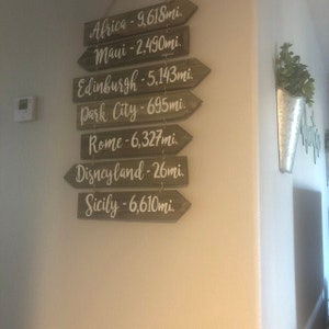 Wood Directional Signs on the Rope. Gift for Mom. Rustic Directional ...