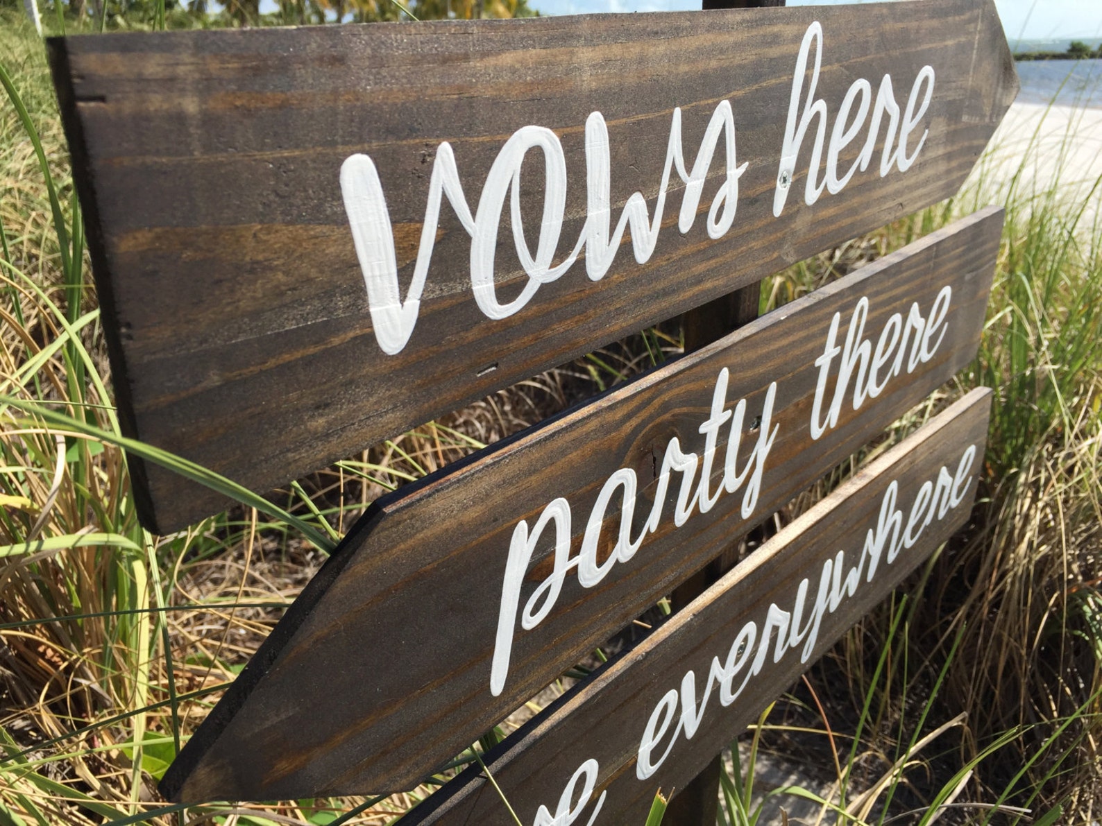Beach Wedding Sign. Rustic Wedding Decor. Vows Here Party | Etsy