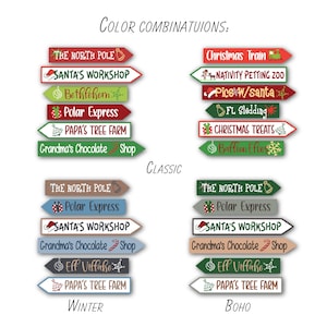 Christmas Directional Sign Arrows, Holiday Market Direction Sign Wood ...