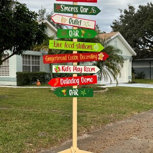 Christmas Direction Sign, Party Directional Sign Post Free Standing ...