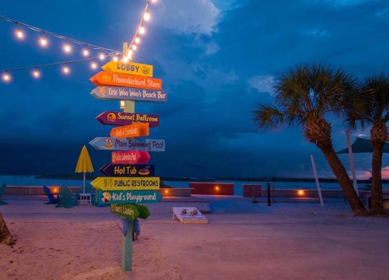 Directional Sign Personalized Wayfinding Arrow for Hotels. Resort ...