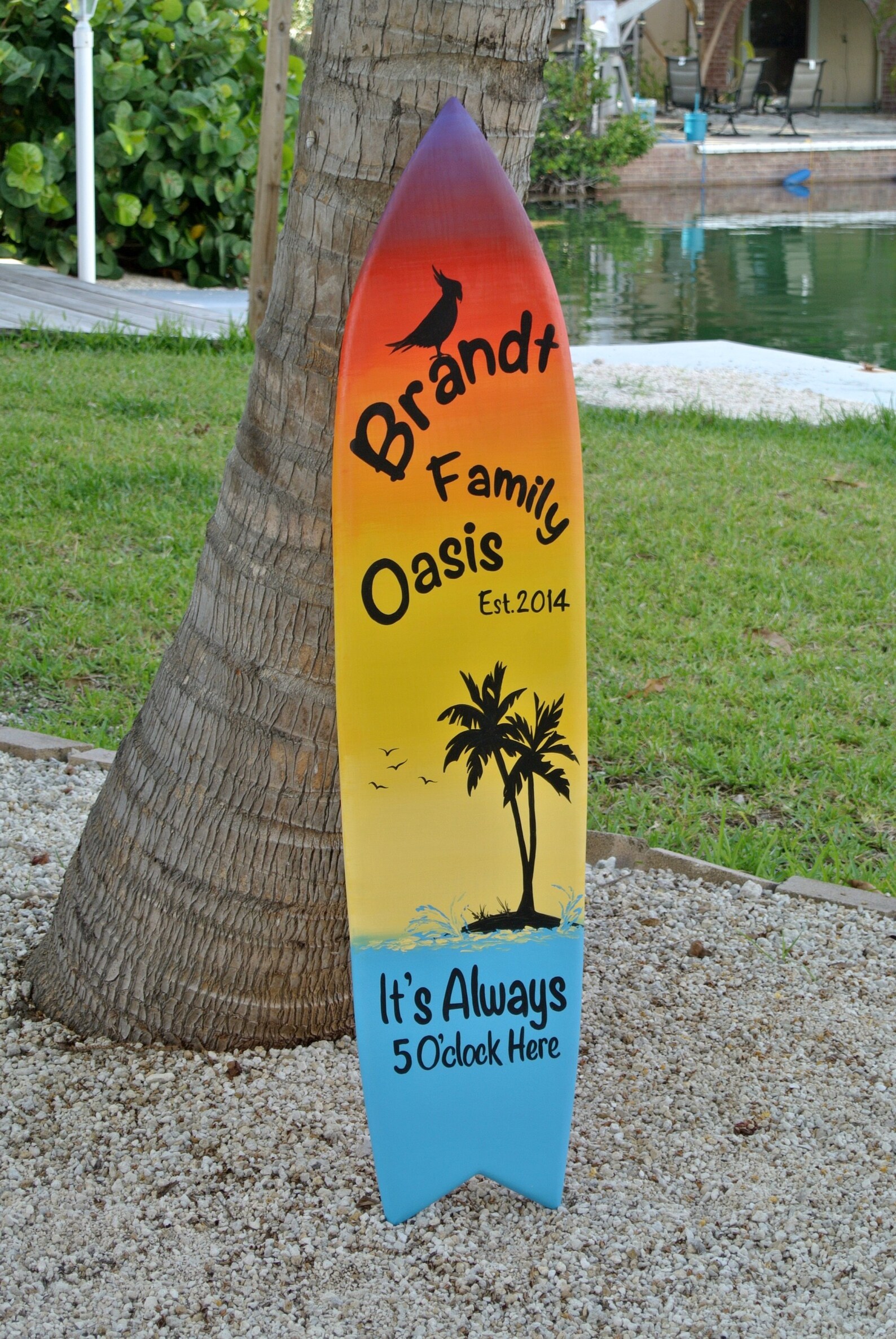 Personalized Surfboard Decor. Outdoor Surfboard Wood Sign. Family Gift ...