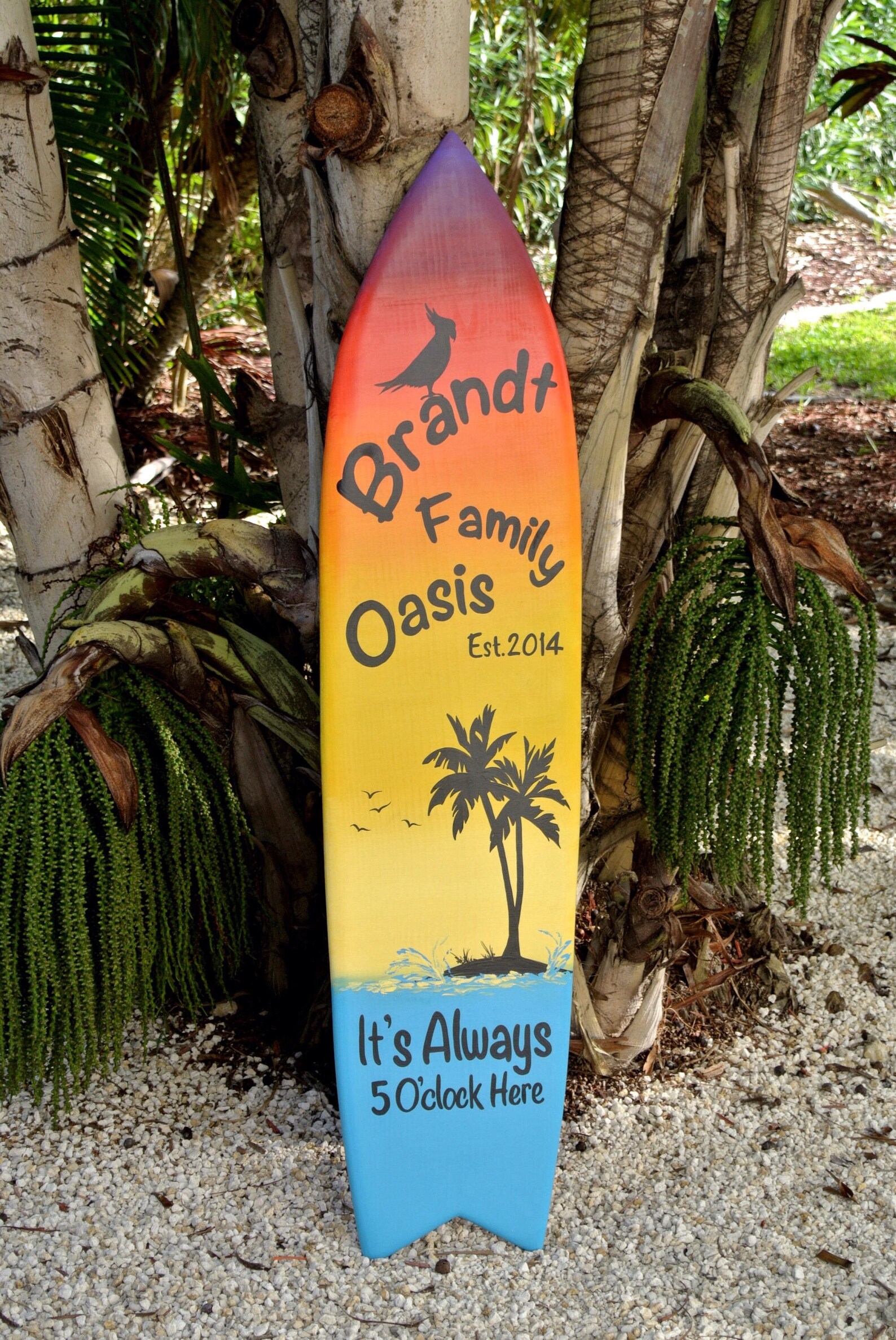 Personalized Surfboard Decor. Outdoor Surfboard Wood Sign. Family Gift ...