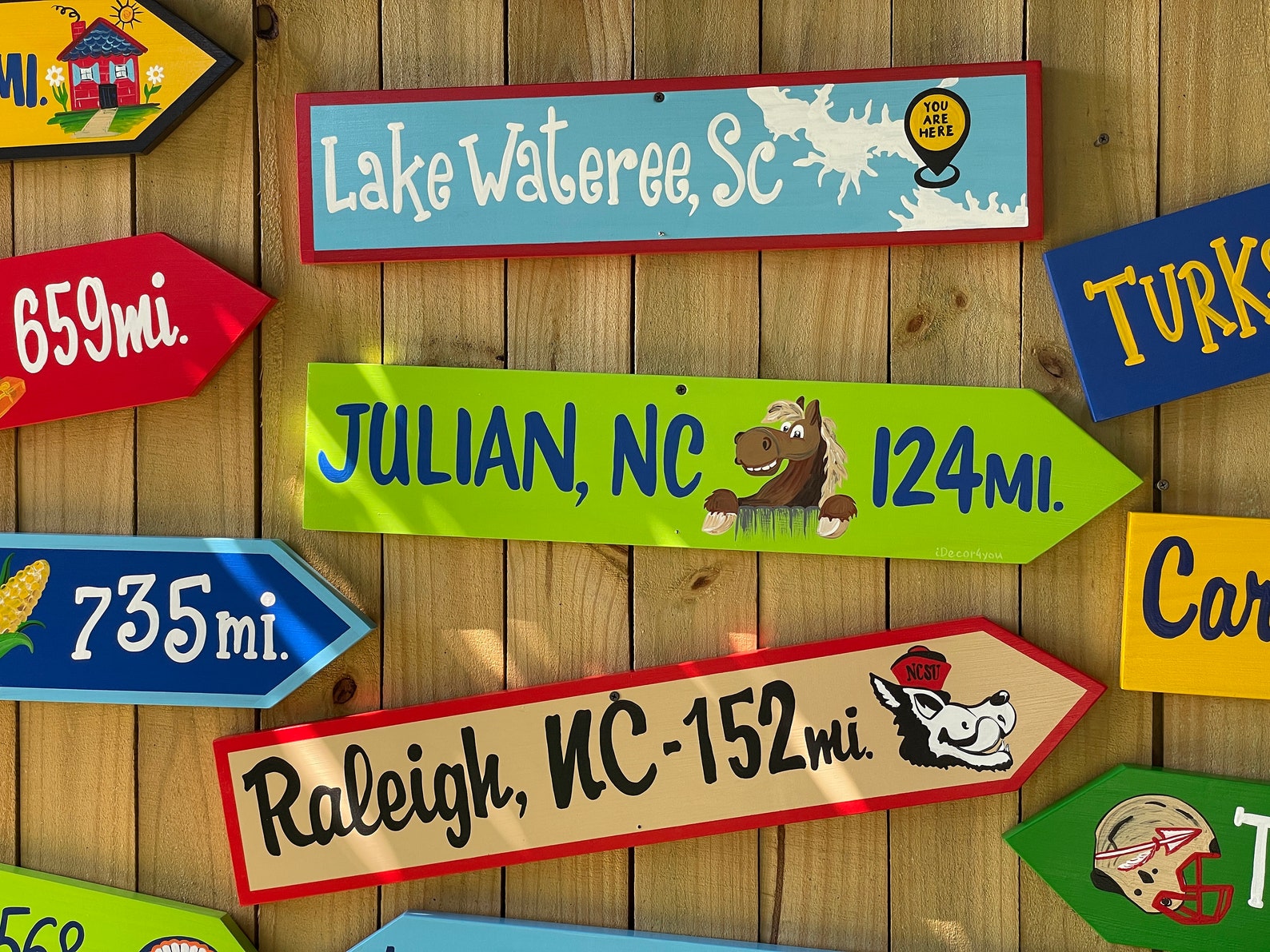 Personalized Hand Painted Directional Signs, Outdoor Decor Destination ...
