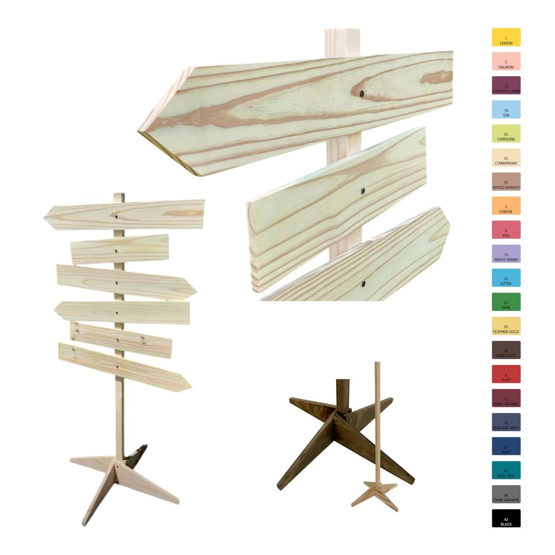 Blank Directional Sign Post Wood, DIY Project Ready, Unfinished Arrow ...