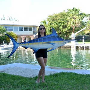 Large Blue Marlin Wood. Pool Deck Decor. Fisherman Gift for Man. - Etsy