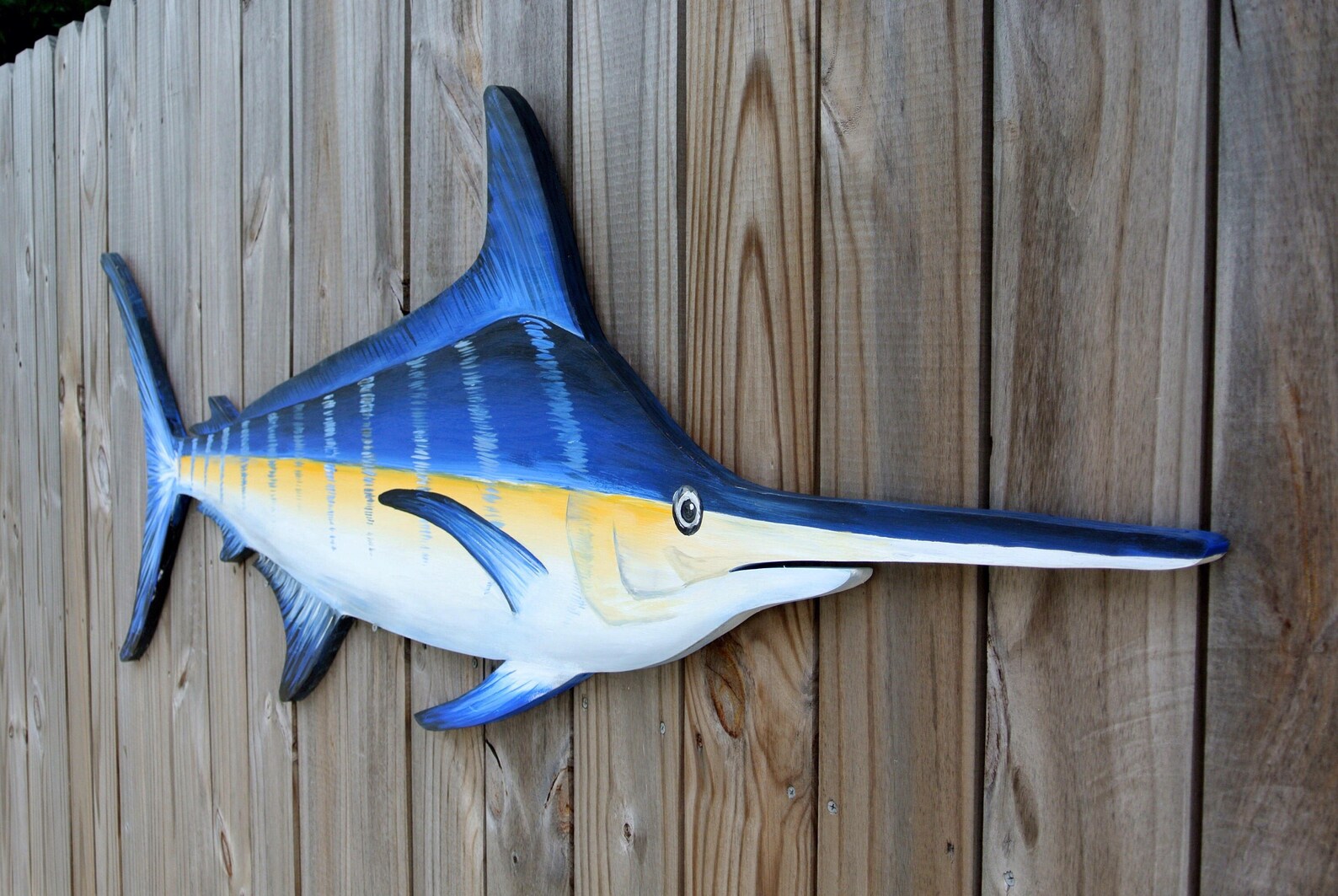 Large Blue Marlin Wood. Pool Deck Decor. Fisherman Gift for | Etsy
