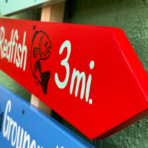 Fisherman Directional Sign Personalized Gift for Dad, Outdoor Direction ...